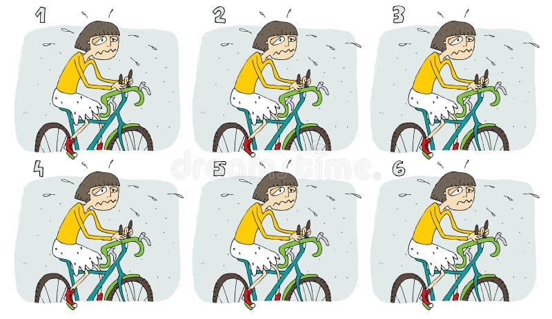 Match Pairs Visual Game: Bike Stock Vector - Illustration of mind ...