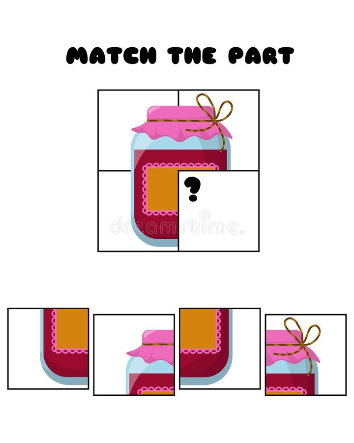 Match the Part of the Jam Jar, Puzzle Educational Game for Kids ...