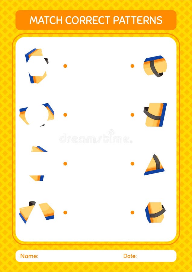 Match Pattern Game with Chalkboard Eraser. Worksheet for Preschool Kids ...