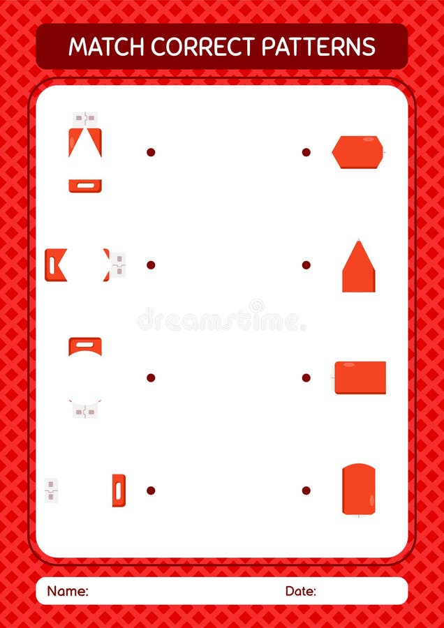 Match Pattern Game with Flashdisk. Worksheet for Preschool Kids, Kids ...
