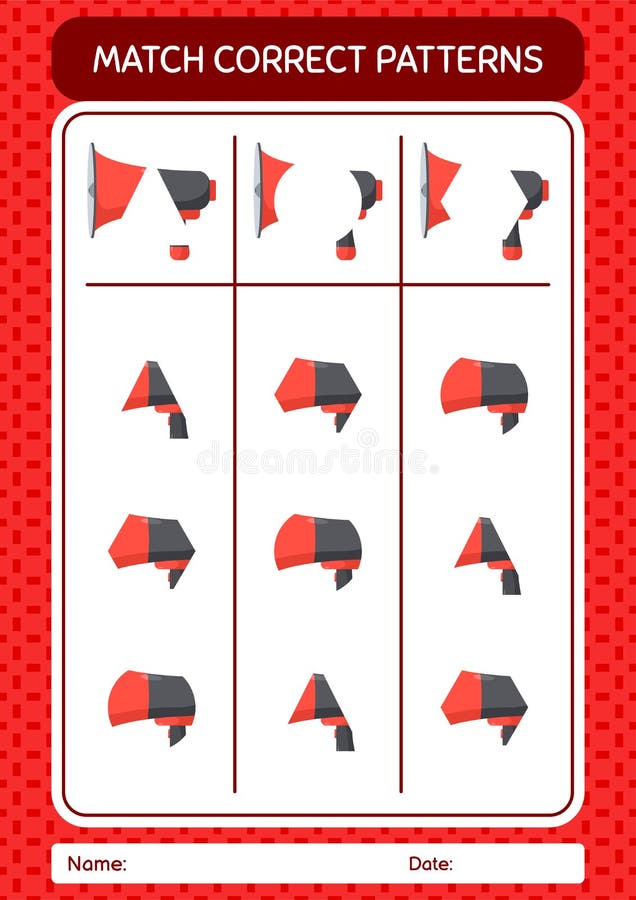 Match Pattern Game with Apple. Worksheet for Preschool Kids, Kids ...