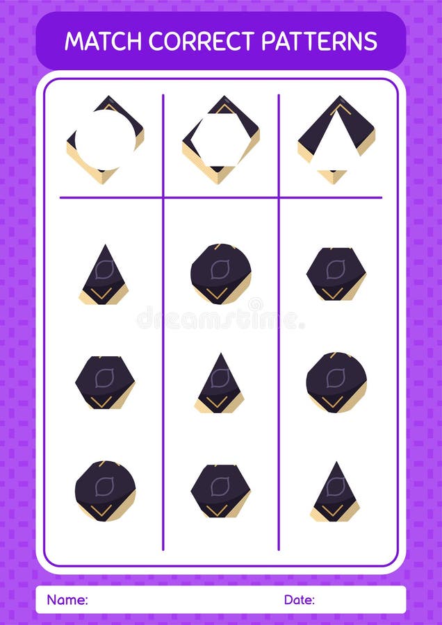 Match Pattern Game with Quran. Worksheet for Preschool Kids, Kids ...