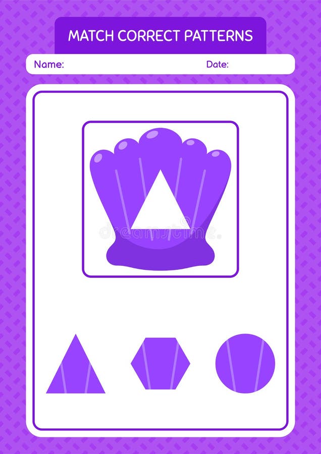 Match Pattern Game with Shells. Worksheet for Preschool Kids, Kids ...