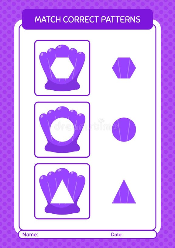 Match Pattern Game with Shells. Worksheet for Preschool Kids, Kids ...