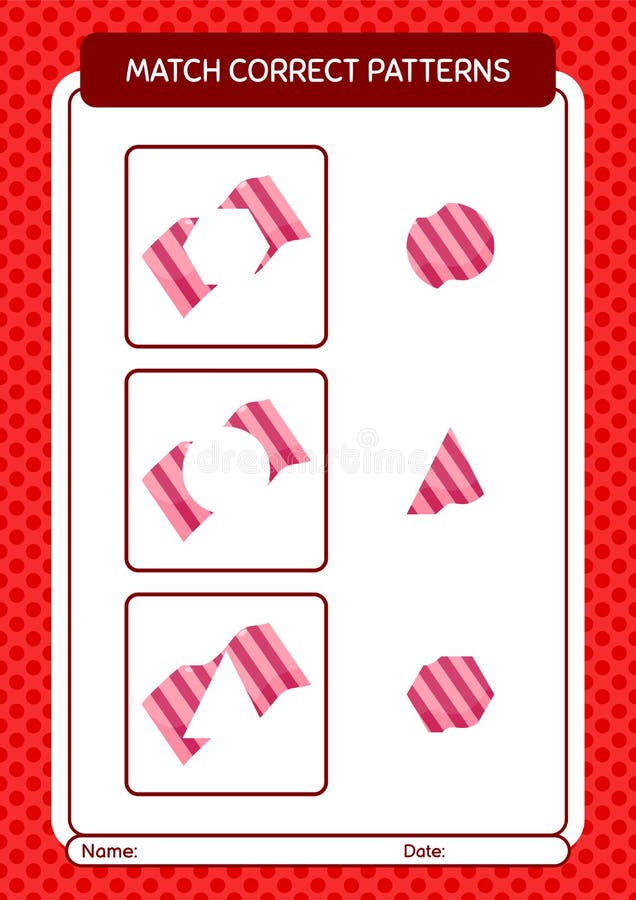 Match Pattern Game with Towel. Worksheet for Preschool Kids, Kids ...