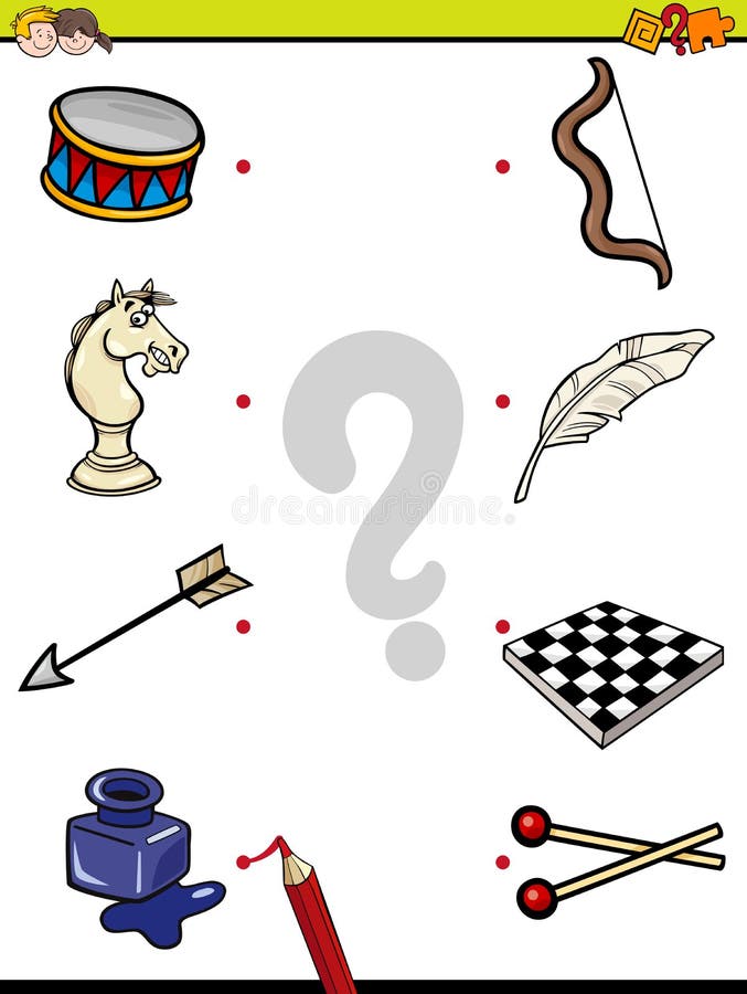 Matching Children Educational Game. Find Missing Part Puzzle Activity ...