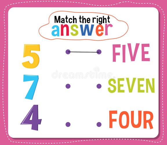 Match the Right Answer Activity for Kids Stock Vector - Illustration of ...