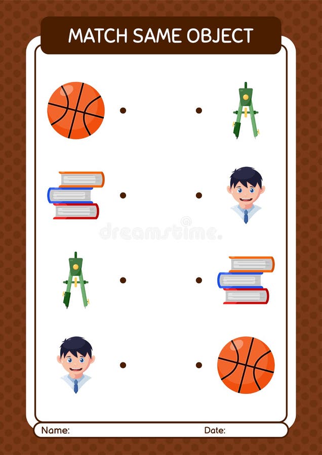Match with Same Object Game Summer Icon. Worksheet for Preschool Kids ...