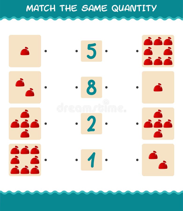 Match the Same Quantity of Santa Bag. Counting Game Stock Vector ...