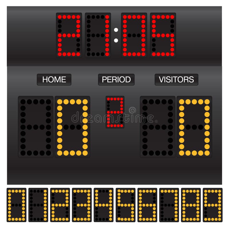 LED FOOTBALL SCOREBOARD stock vector. Illustration of black - 13278993