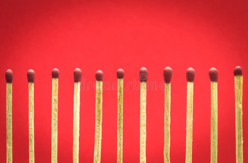 Match Setting on Red Background for Ideas and Inspiration Stock Image ...
