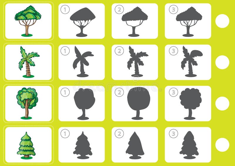 Match Shadow - Worksheet for Education Stock Vector - Illustration of ...