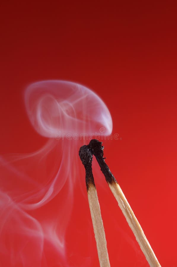 Match with smoke stock image. Image of studio, close - 25816503