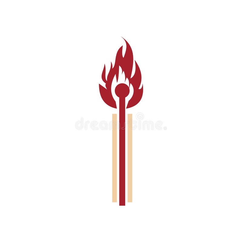 Match Stick Icon Logo Design Template Stock Vector - Illustration of ...