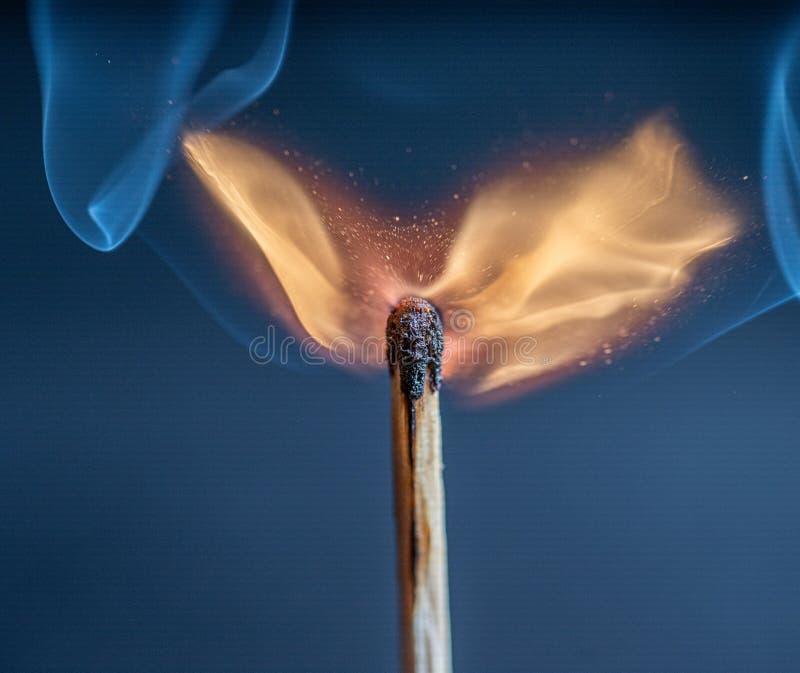 Match Stick Lighting Up on Black Backgroud.. Stock Image - Image of ...