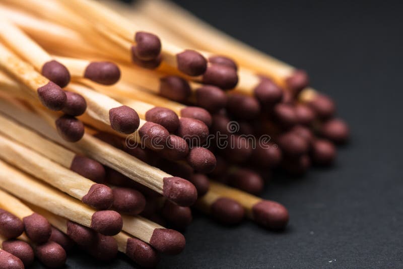 Match Sticks Accumulated on Top of Each Other. Match Sticks and Black ...