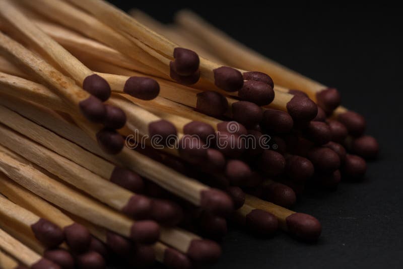 Match Sticks Accumulated on Top of Each Other. Match Sticks and Black ...