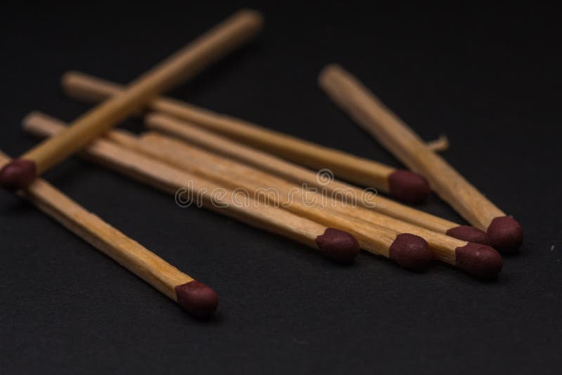 Match Sticks Accumulated on Top of Each Other. Match Sticks and Black ...