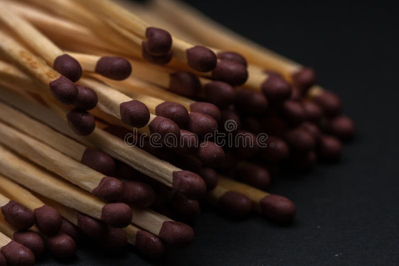 Match Sticks Accumulated on Top of Each Other. Match Sticks and Black ...