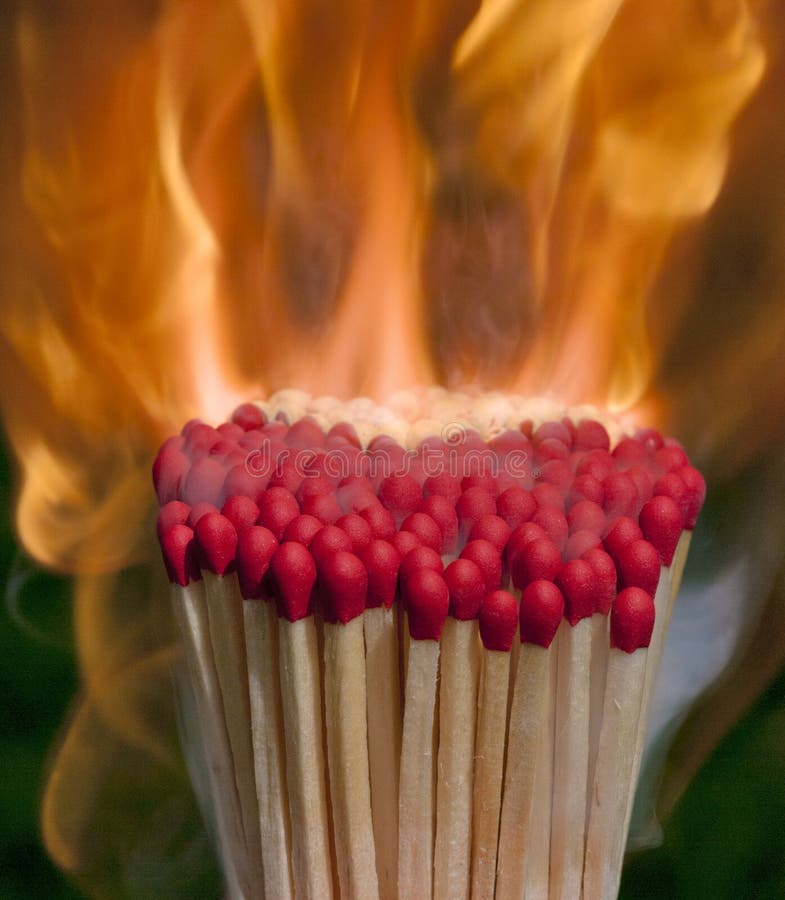 MAtch sticks lit on fire stock image. Image of wooden - 28483037