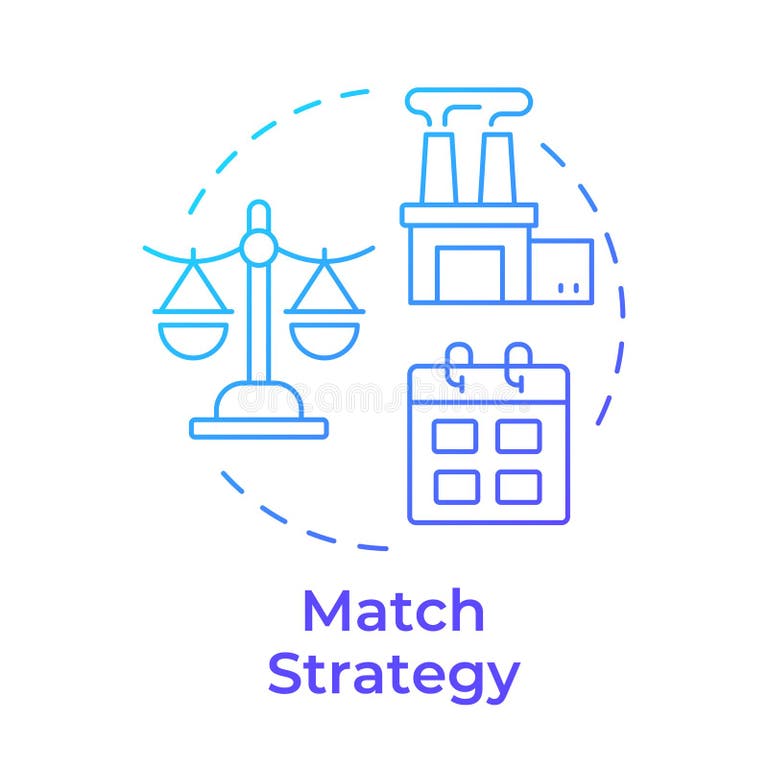 Match Strategy Blue Gradient Concept Icon Stock Illustration ...