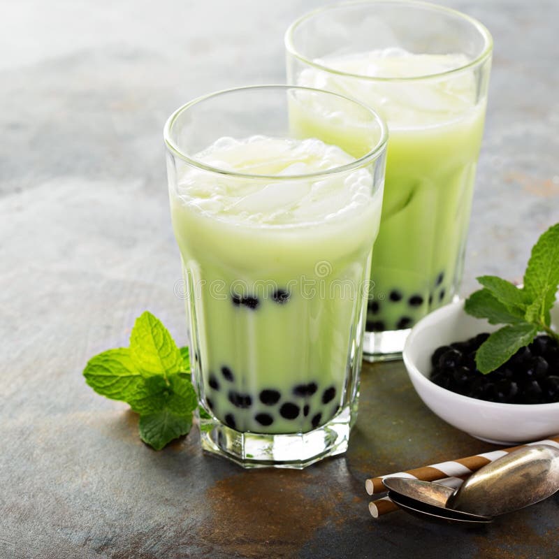Matcha bubble tea stock image. Image of fruity, blend - 95688103