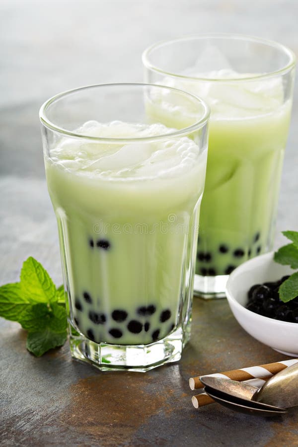 Matcha bubble tea stock image. Image of fruity, blend - 95688103