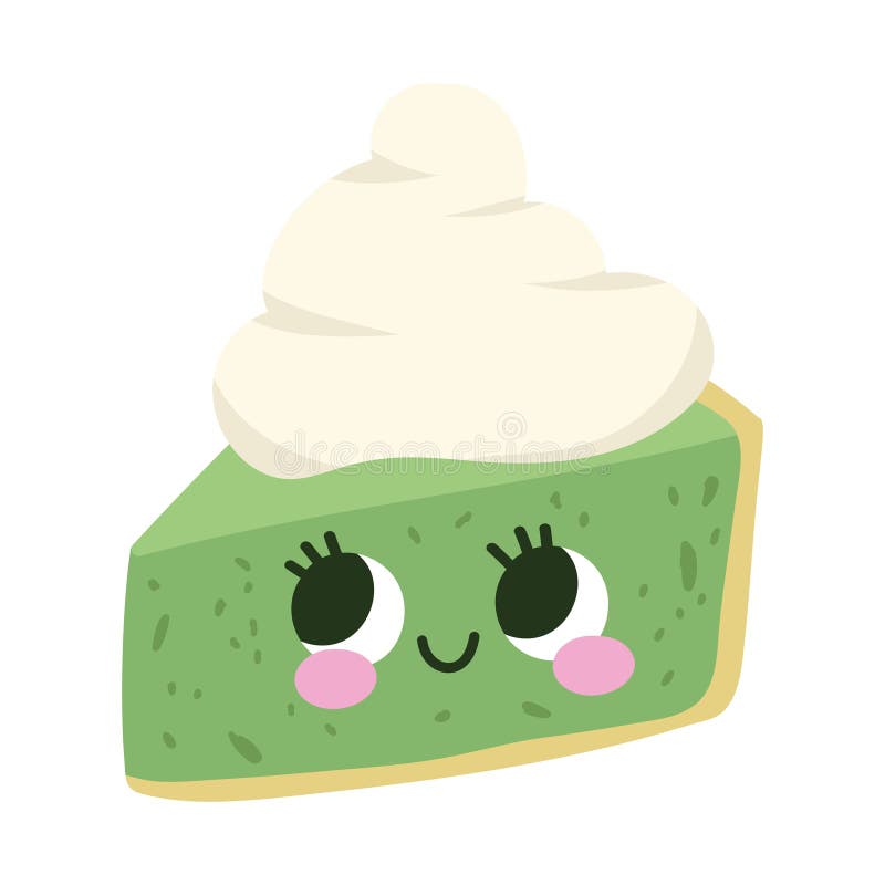 Matcha cake cartoon stock illustration. Illustration of green - 272029040