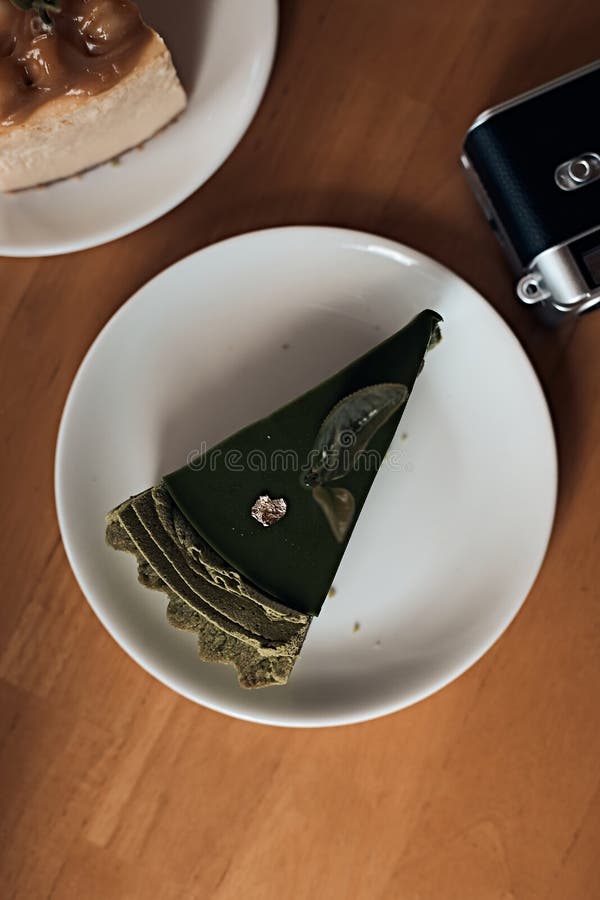 Matcha Cake Made from Green Tea Stock Image - Image of plate, meal ...