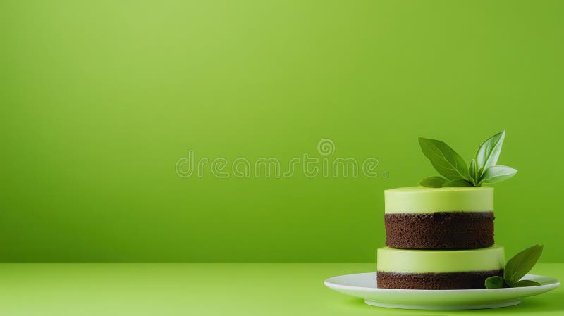 Matcha Cakes on Smooth Gradient Background Stock Image - Image of soft ...