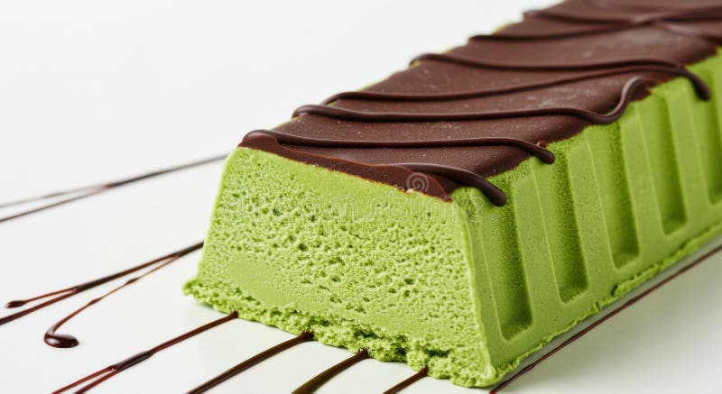 Matcha Chocolate Dessert Bar on White Background Stock Illustration ...