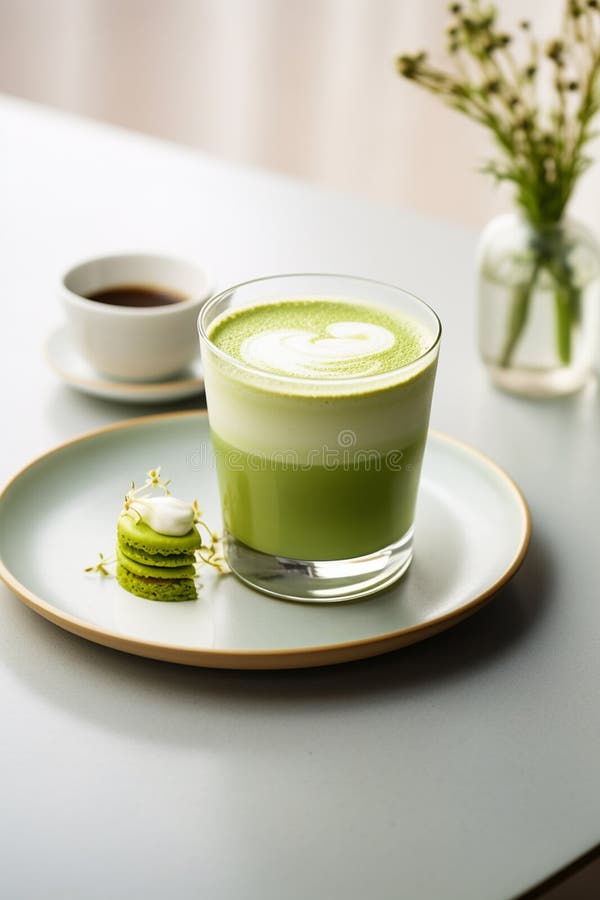 Matcha Coffee in a Cup. Selective Focus Stock Image - Image of cafe ...