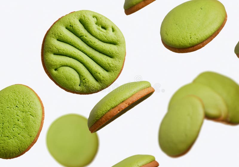 Matcha cookie stock illustration. Illustration of bakery - 304557436