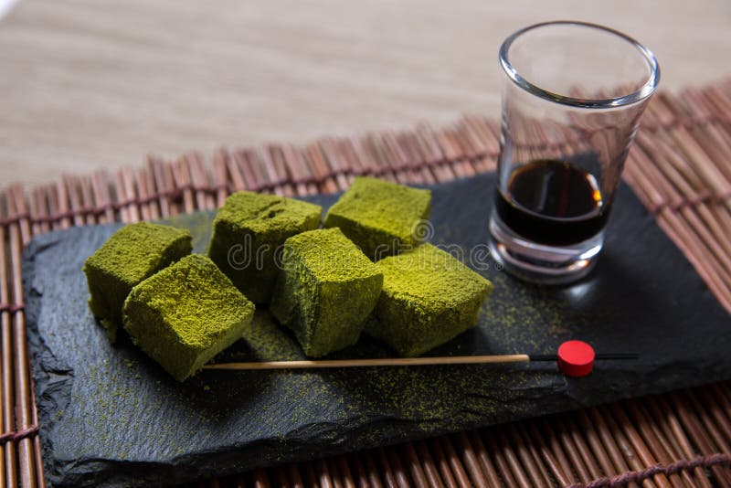 Matcha Cubes Green Tea stock photo. Image of appetizer - 68087374