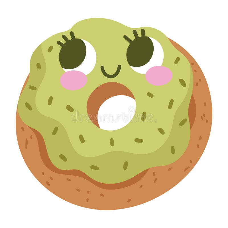 Matcha donut cartoon stock vector. Illustration of tasty - 272029501
