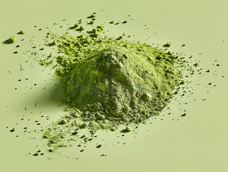 Matcha, Equally Spaced, on a Light Background, Isometric Angle, Macro ...
