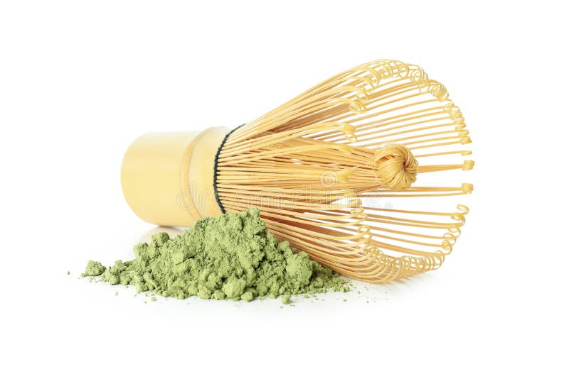 Matcha Green Powder Isolated on White Background Stock Image - Image of ...