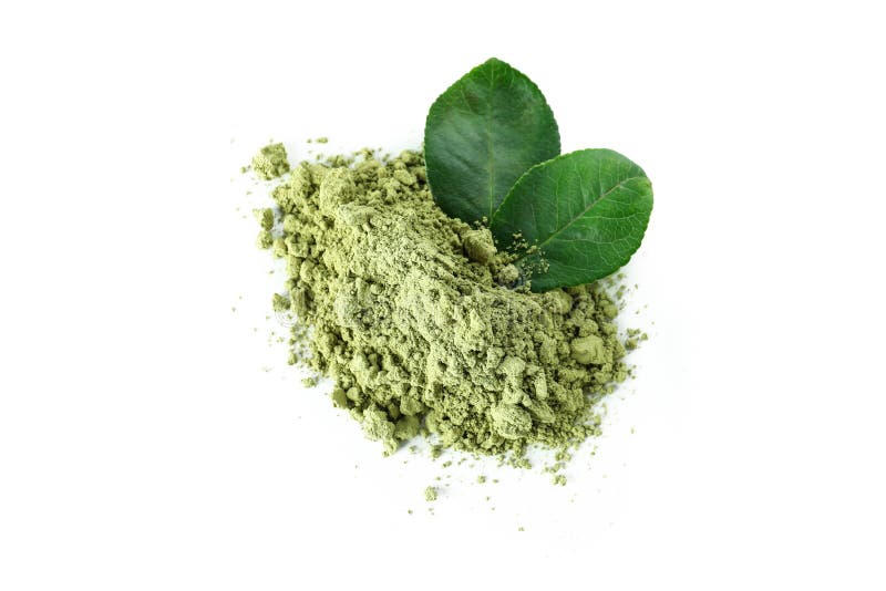 Matcha Green Powder Isolated on White Background Stock Image - Image of ...
