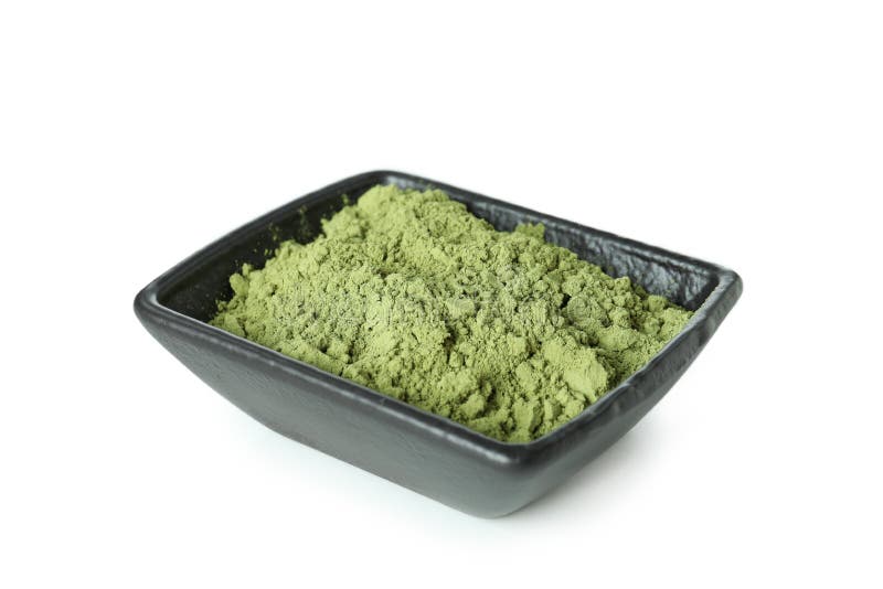 Matcha Green Powder Isolated on White Background Stock Image - Image of ...