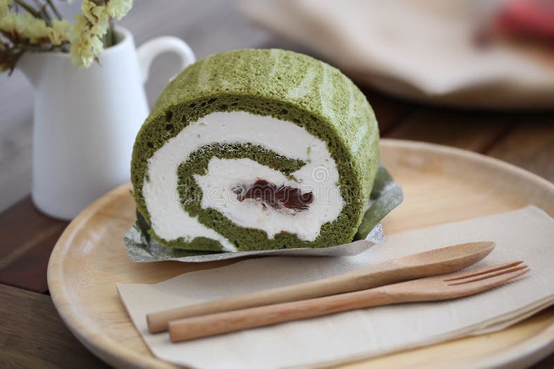 Matcha Green tea cake. stock image. Image of cake, japanese - 66062615