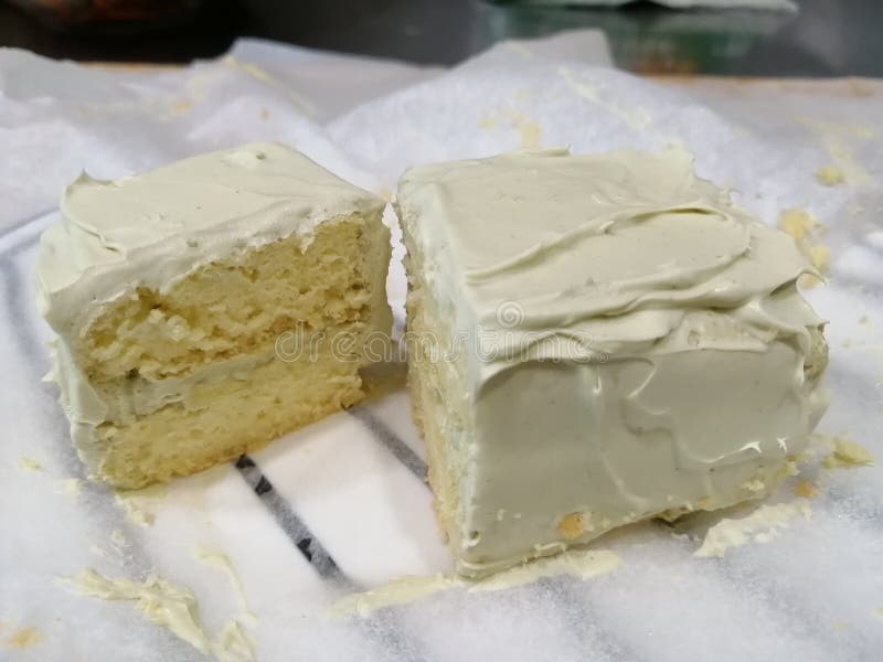 Matcha Green Tea Cream Cheese Sponge Cake Stock Image - Image of cream ...