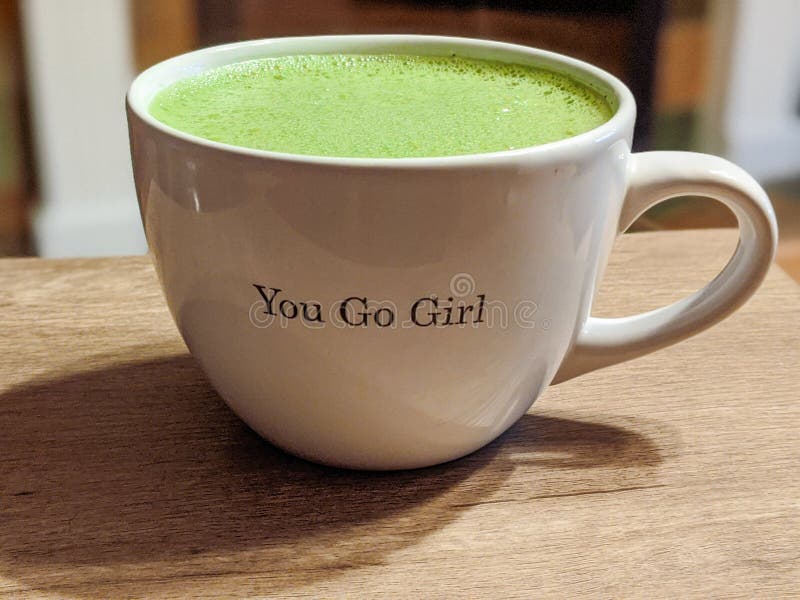 Matcha Green Tea in Giant Mug Stock Image - Image of latte, beverages ...