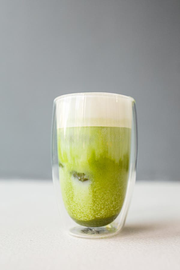 Matcha Green Tea with Ice Cubes Stock Photo - Image of matcha, healthy ...