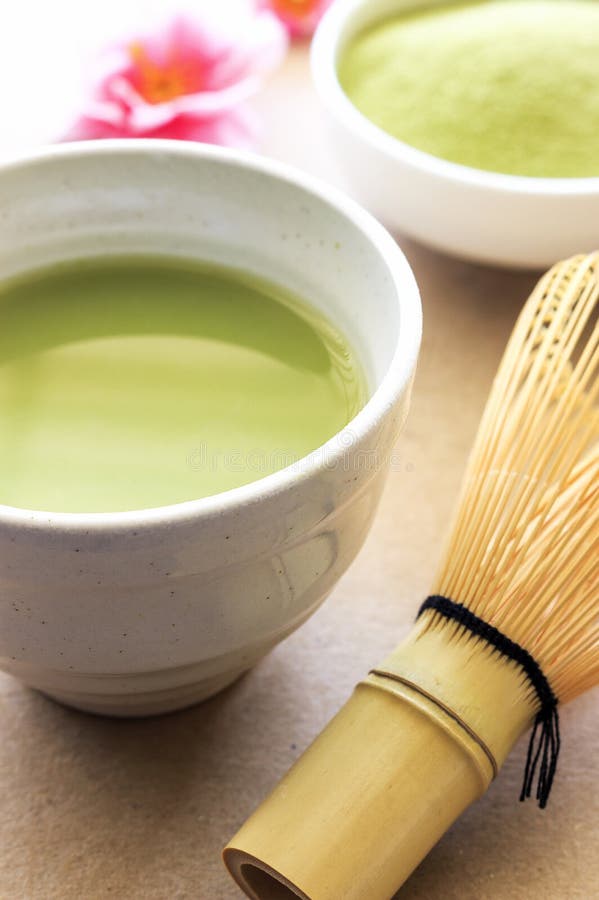 Matcha Fine Powdered Green Tea on Paper Texture with Warm Fall Colors ...