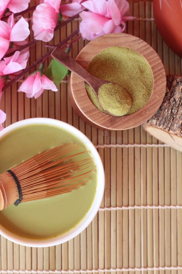 Matcha Green Tea and Powder ,Japanese Tea. Stock Photo - Image of asian ...