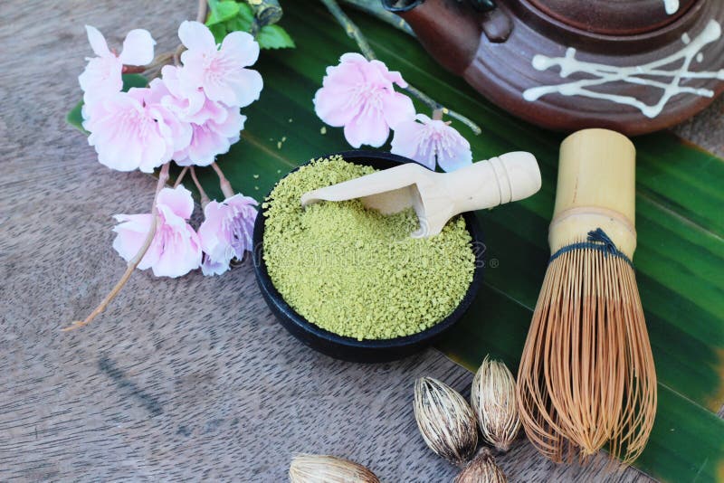 Matcha Green Tea and Powder ,Japanese Tea. Stock Photo - Image of green ...