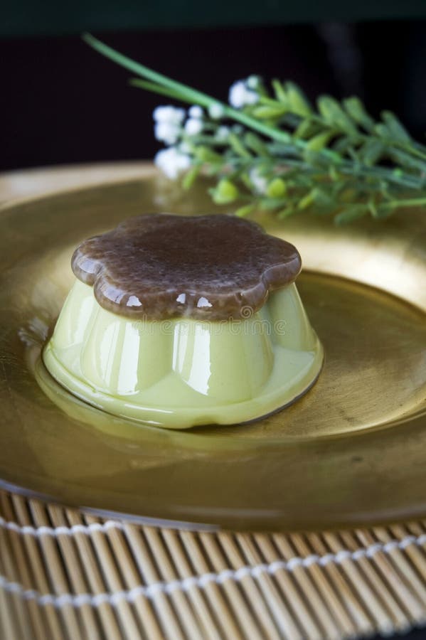 Matcha green tea pudding stock image. Image of gourmet - 29963805