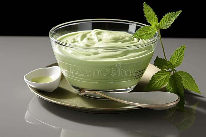 Matcha Green Tea Served on the Table Stock Illustration - Illustration ...