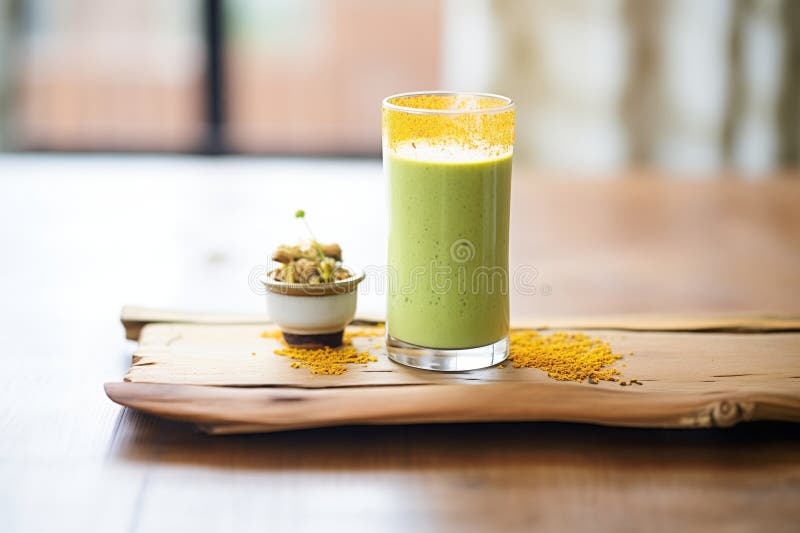 Matcha Green Tea Smoothie in a Fancy Glass Stock Photo - Image of ...