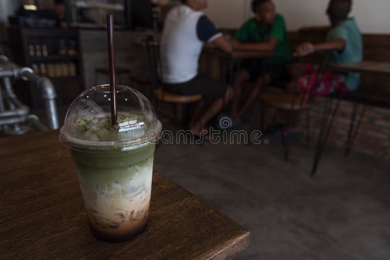 Green Tea Ice Cream with Osaka Castle in Osaka Stock Photo - Image of ...